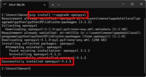 【openpyxl】アップデート方法をわかりやすく解説【初心者向け】